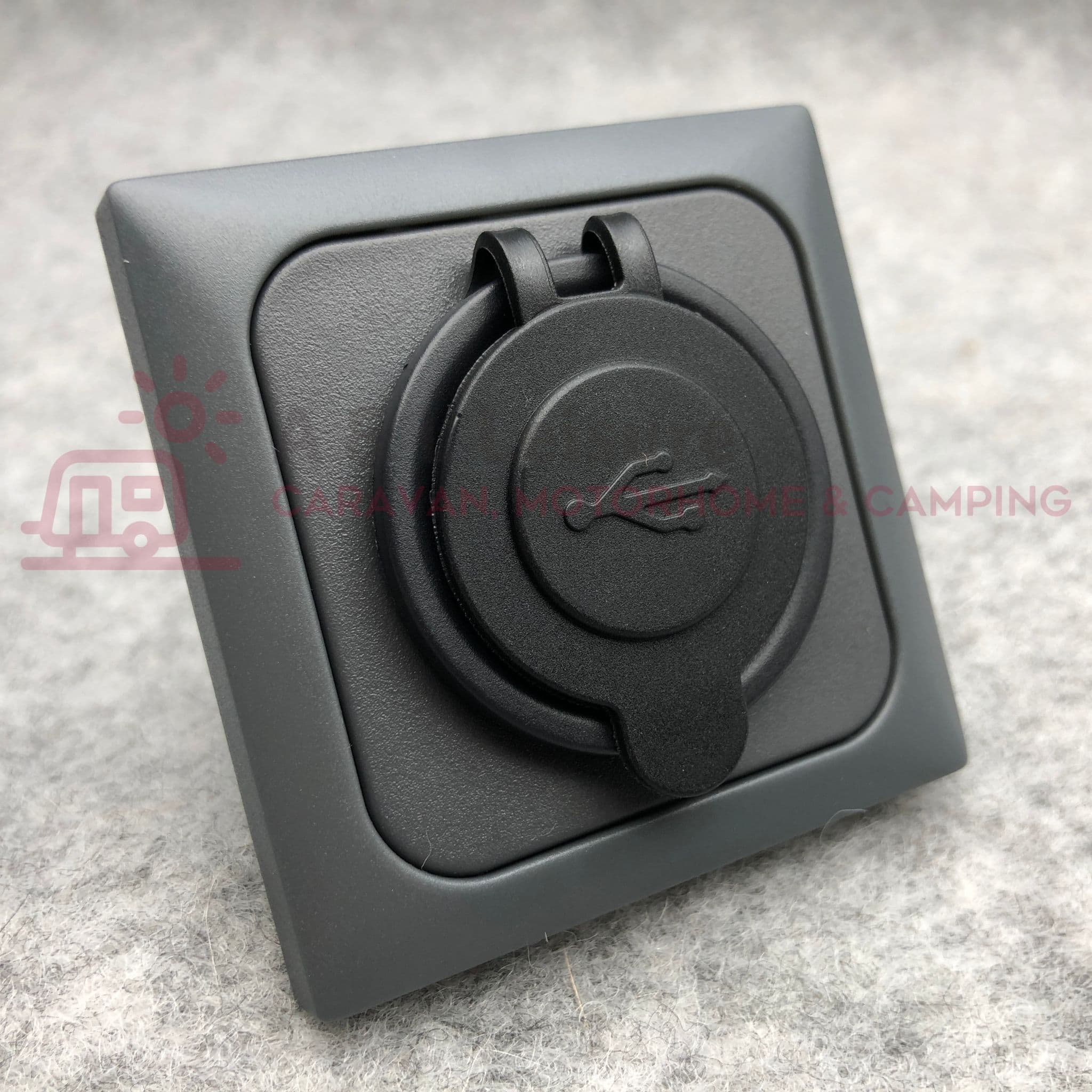 CBE C-Line Twin USB Socket & Faceplate Dark Grey - CSM Range